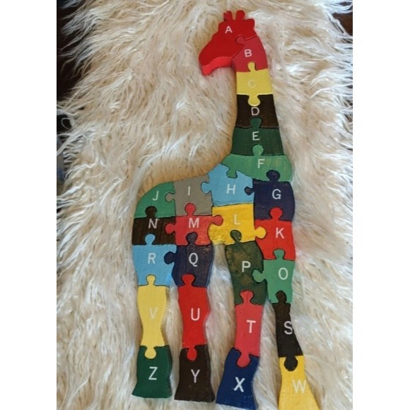 Toys | Wooden Toy Alphabet Giraffe Puzzle For Toddlers Early 199s ...